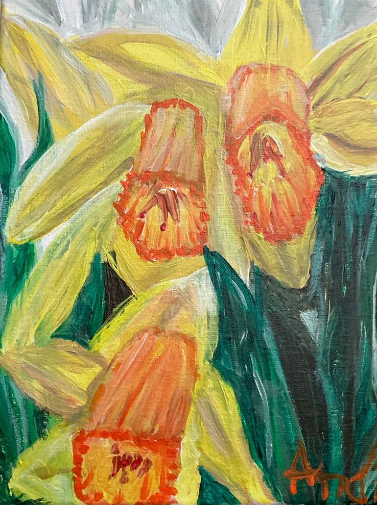 The daffodils Painting by Deborah Andi Allen | Saatchi Art