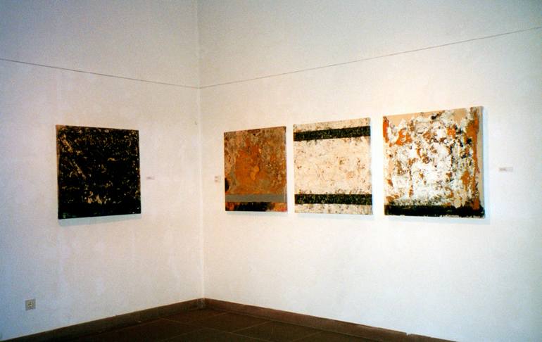 Four Sediment Paintings with Stripes Painting by Hjalmar Leander ...