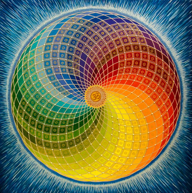 Mandala - Rainbow Torus - Sacred Geometry Painting by Alexandra Larina ...