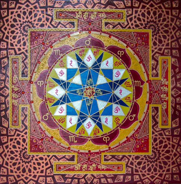 Yantra of the planet Mars - Vedic and astrological symbol Painting by ...