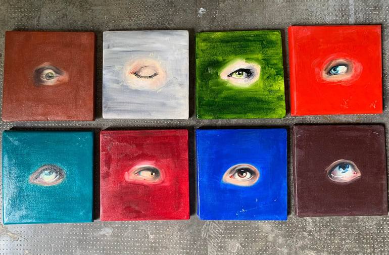 eight eyes Painting by Hermione Stavros | Saatchi Art