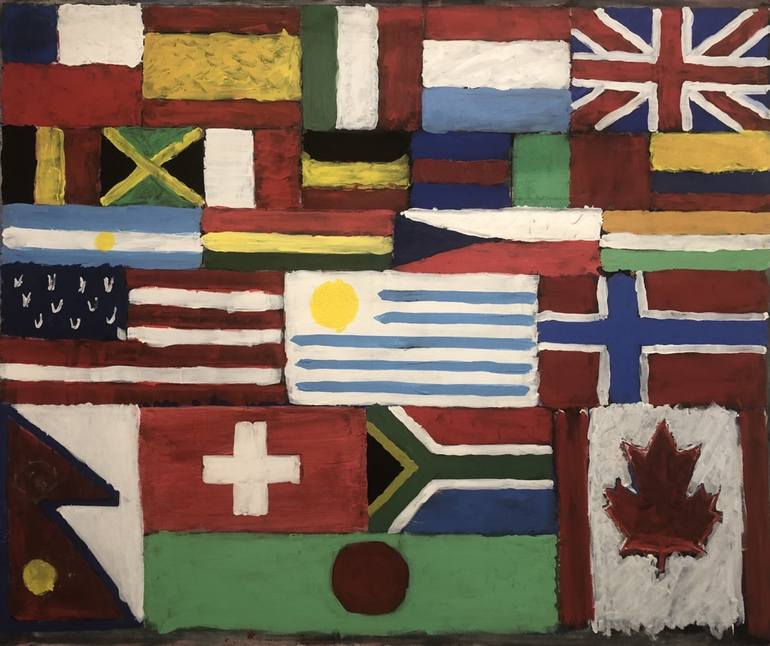 flags of freedom Painting by Denis Belyaev | Saatchi Art
