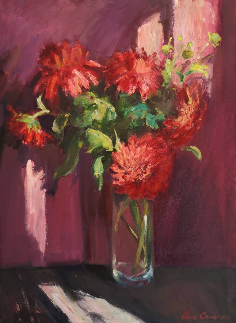 Red luxury Painting by Olga Samar | Saatchi Art