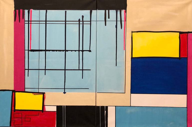 Drip Blocks #2 Painting by Vincenz Artworks | Saatchi Art
