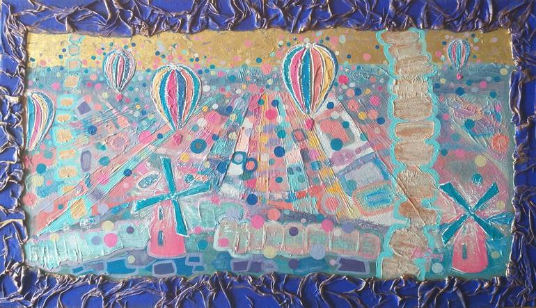 Balloons Over Tulip Fields Painting by Teo Soos | Saatchi Art