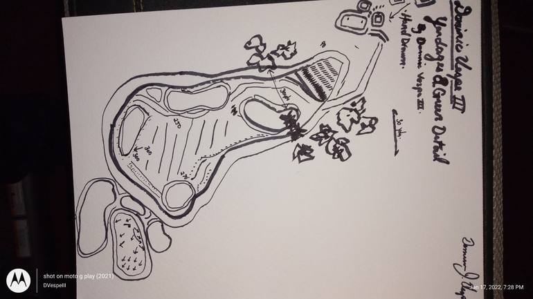 Golf course design pen and ink Drawing by Dominic Vespe | Saatchi Art