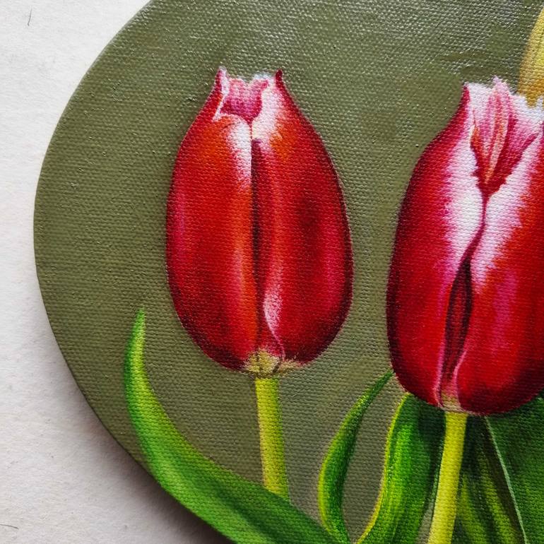 Tulip Garden Diptych Painting by Priyanka Singh | Saatchi Art