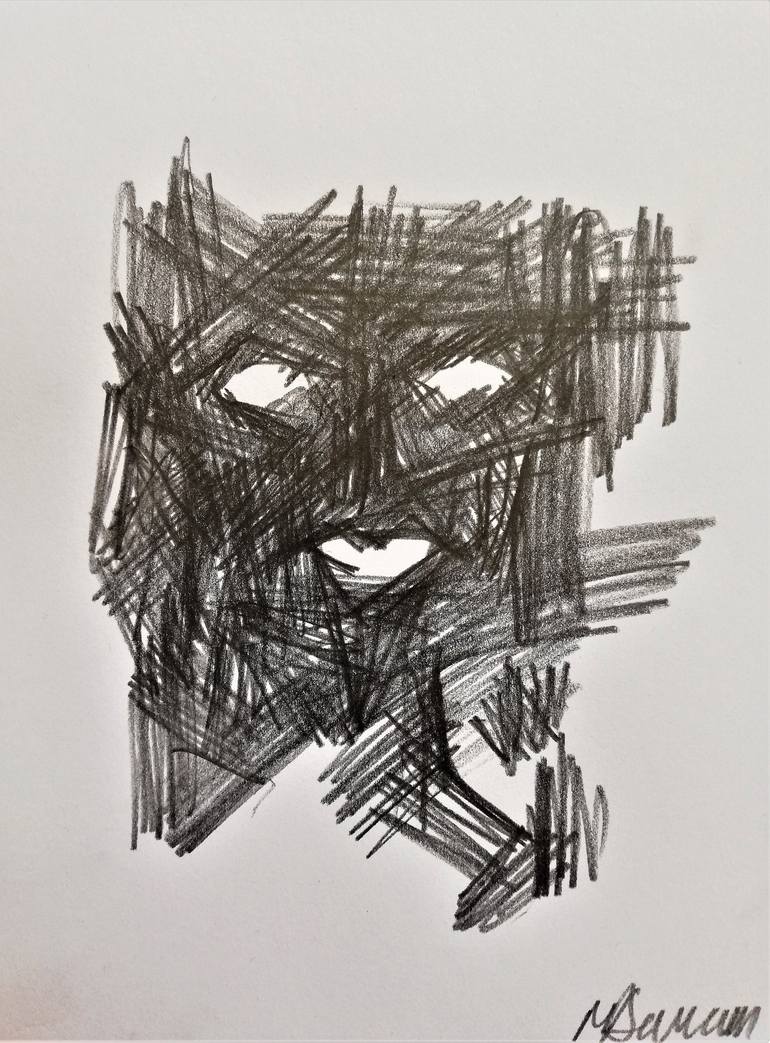 MASK Drawing by Miguel Aurum | Saatchi Art