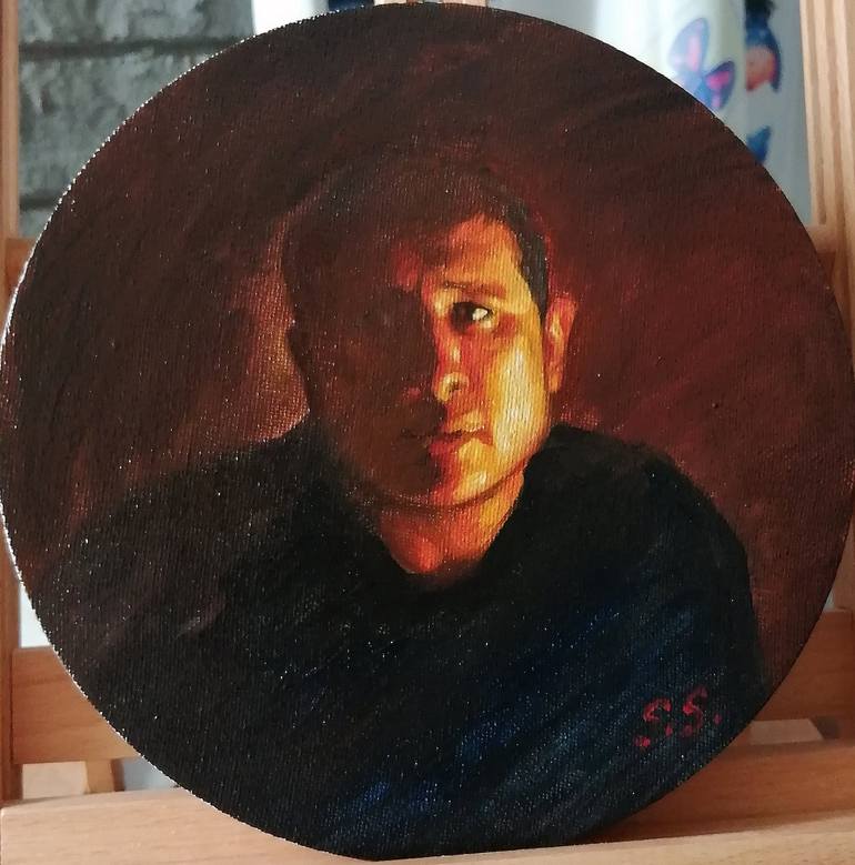 Portret of one man Painting by Sveta Savela | Saatchi Art