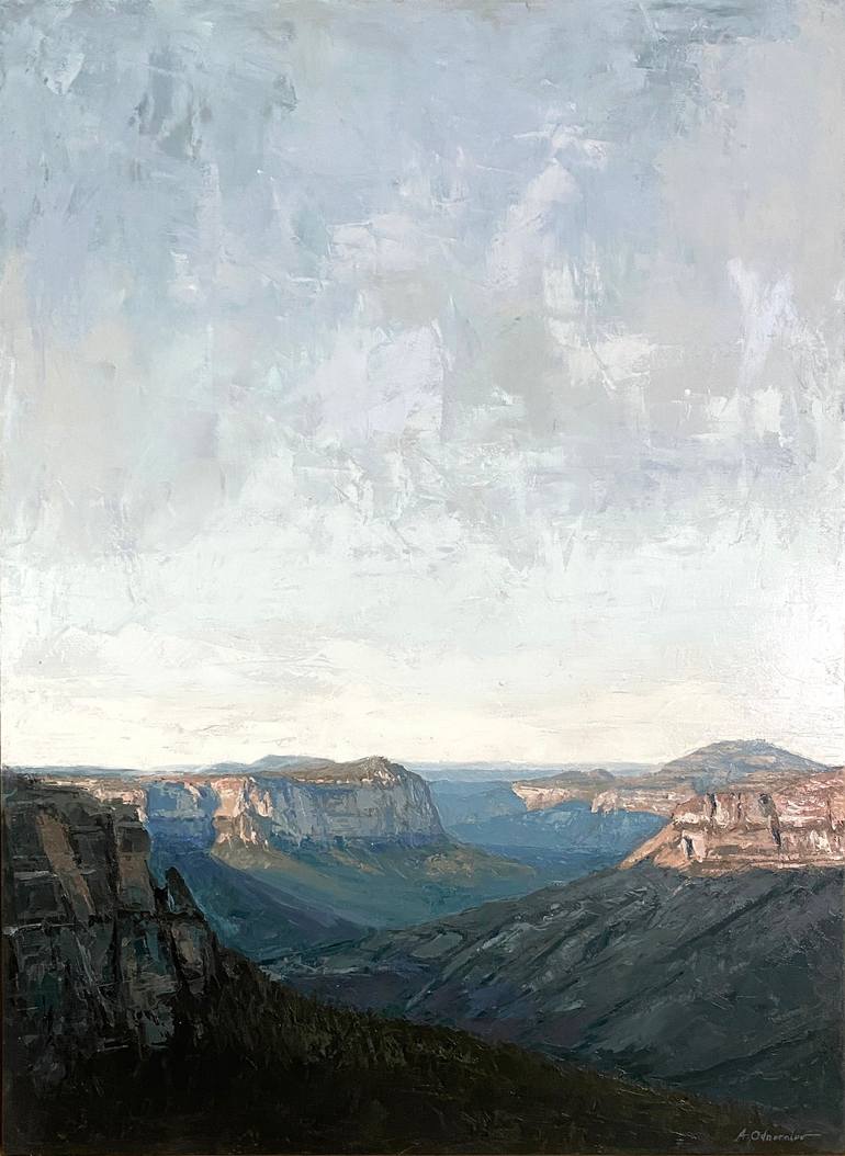 Valley Below Painting by Alex Odnoralov | Saatchi Art