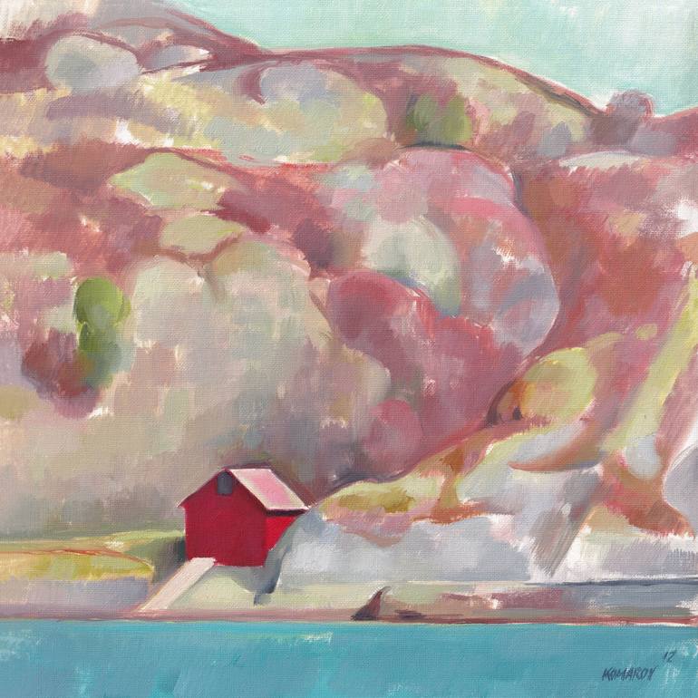 Norway seascape oil painting fishing cottage cubism sea landscape ...