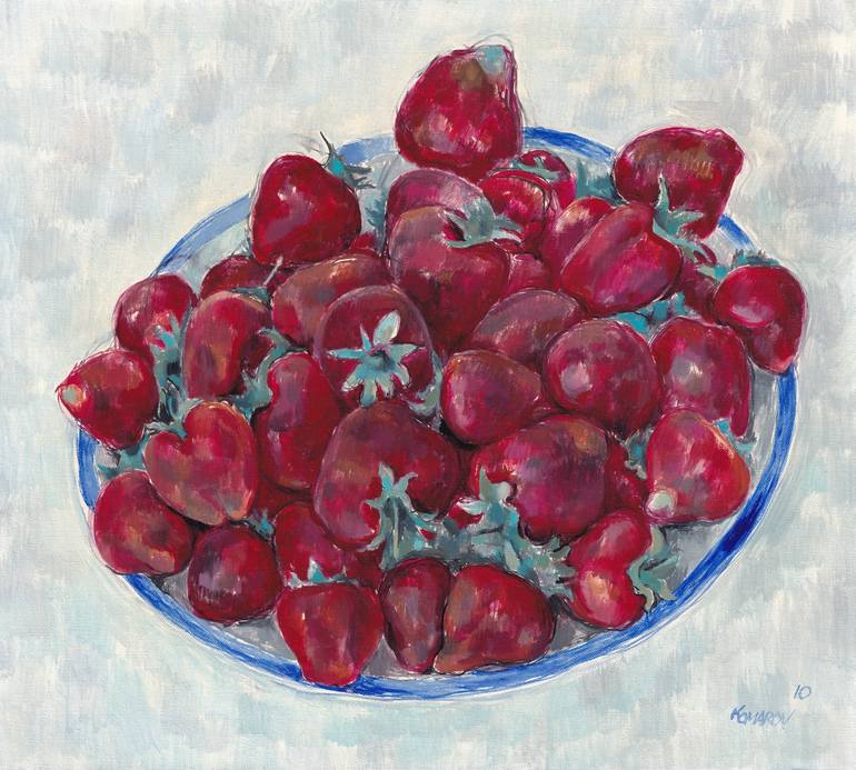 Strawberry oil painting fruit food kitchen impressionism cubism ...