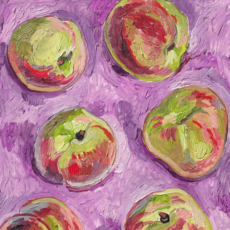 Peach oil painting fruit food kitchen impressionism Painting by Vitali ...