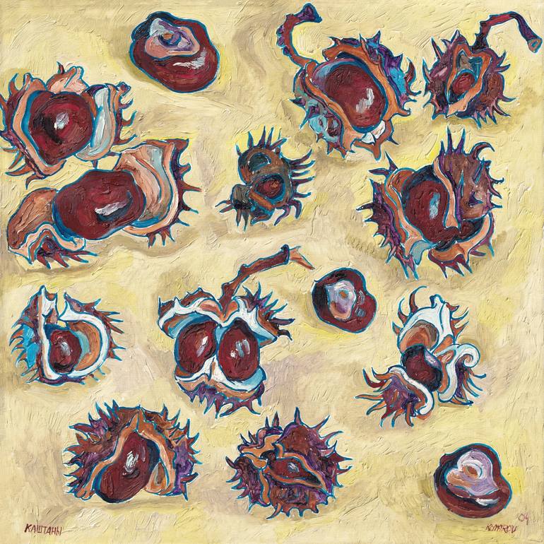 Chestnut oil painting botanical impressionism nature Painting by Vitali ...