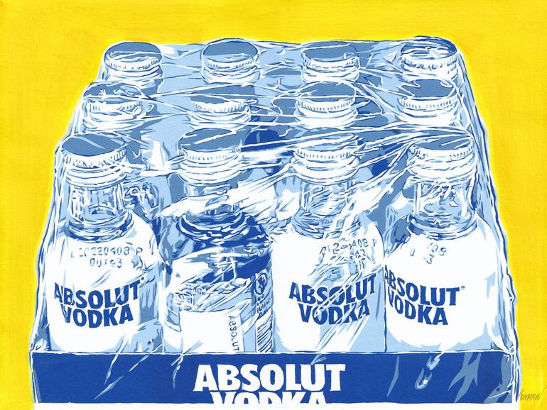 Absolut vodka painting bar cart original pop art Warhol style Painting ...