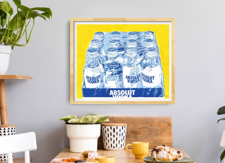 Absolut vodka painting bar cart original pop art Warhol style Painting ...
