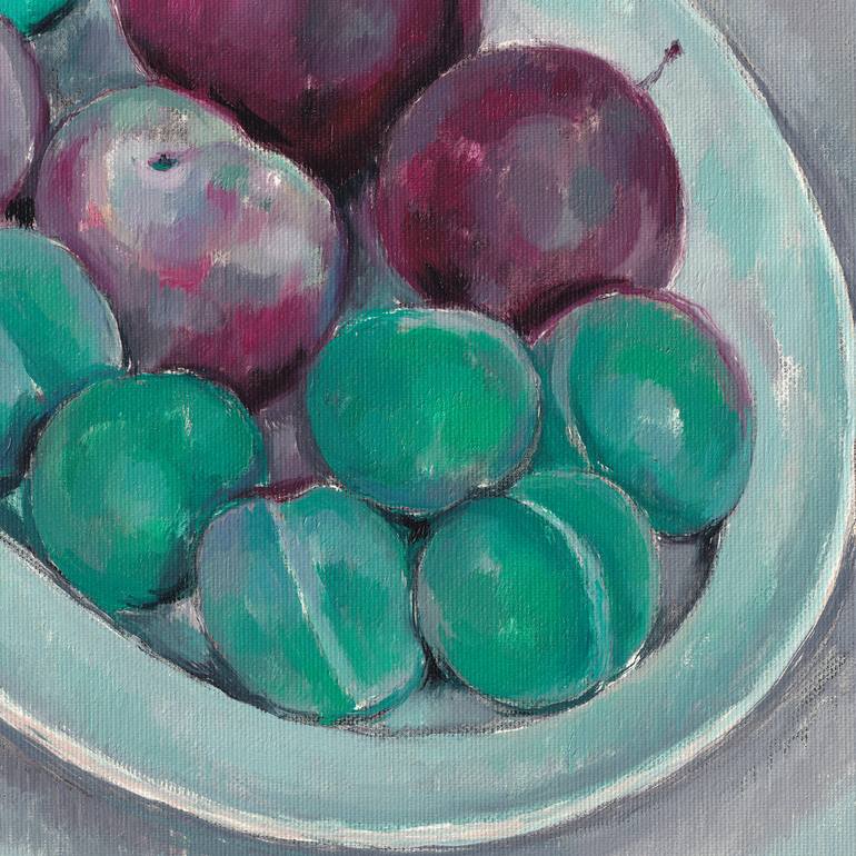 Plate with fruits painting food kitchen original impressionsim Painting ...