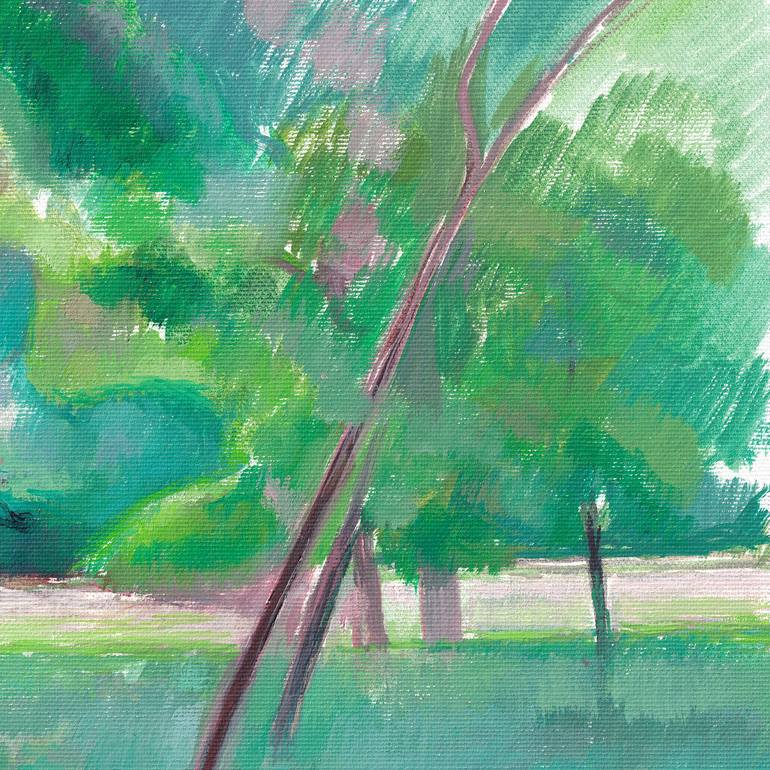 Green landscape painting tree original art impressionism Painting by ...