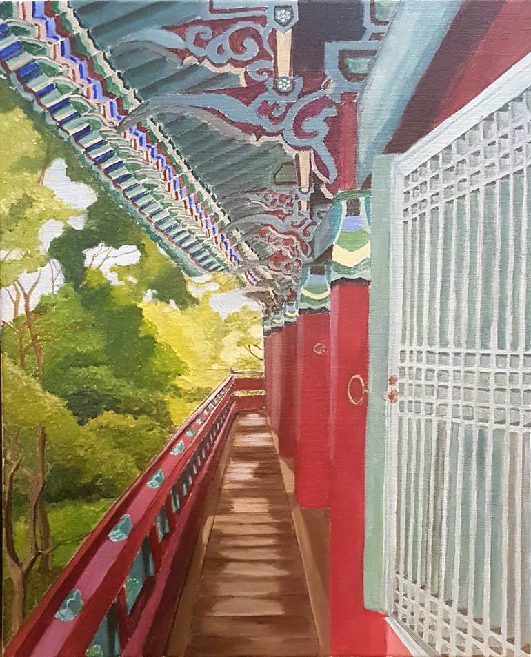 Hanok View Painting by Caitlan An | Saatchi Art