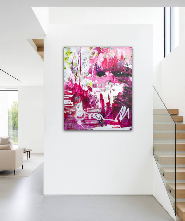 Pulse of magenta chaos Painting by Carolina Alotus | Saatchi Art
