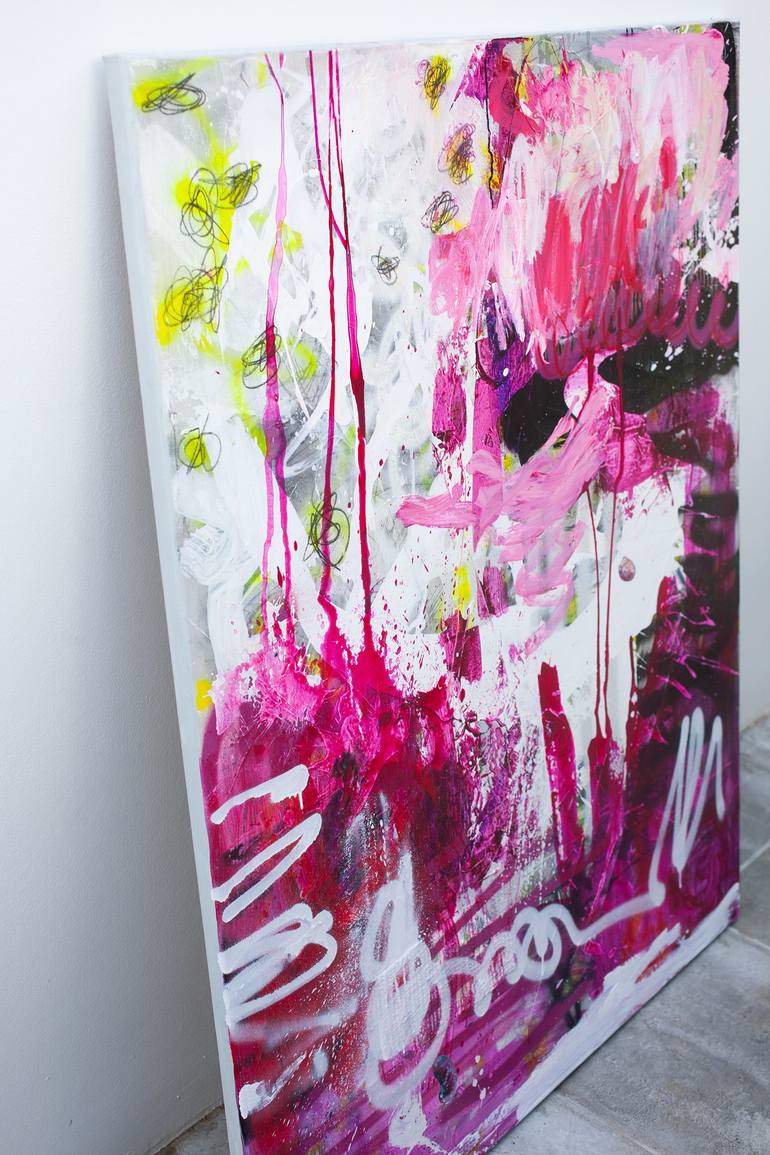 Pulse of magenta chaos Painting by Carolina Alotus | Saatchi Art