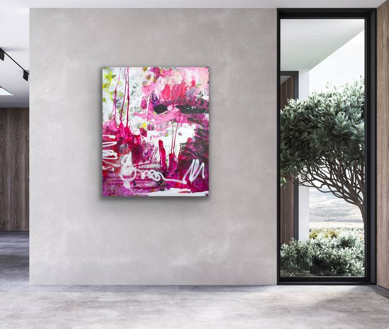 Pulse of magenta chaos Painting by Carolina Alotus | Saatchi Art
