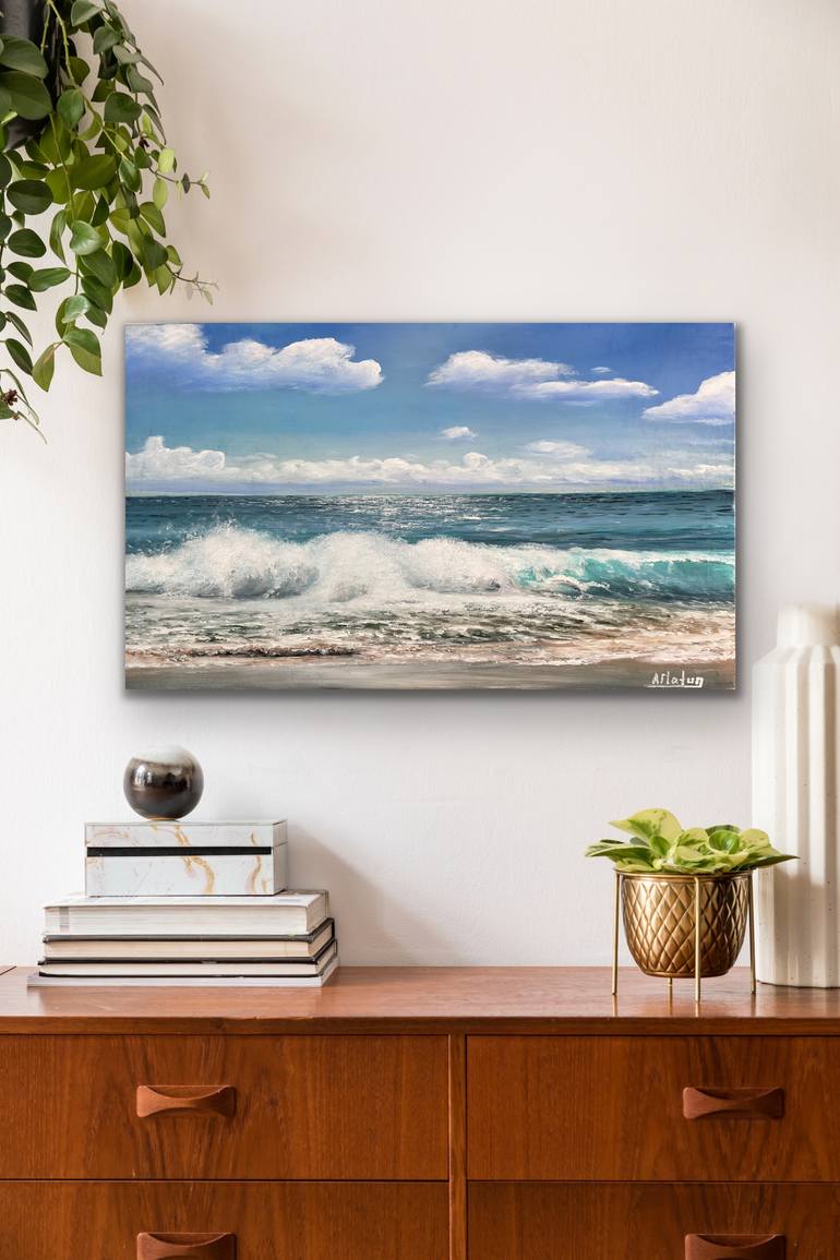Seascape MEDITATIVE OCEAN Painting by Aflatun Israilov | Saatchi Art