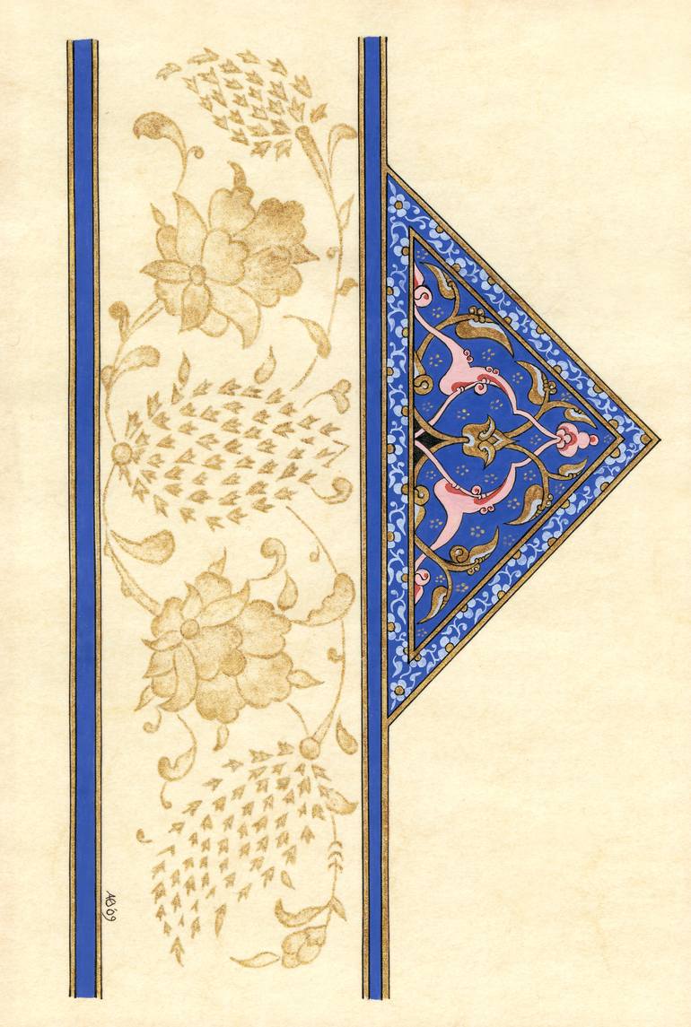 Book page with triangle motif Painting by Anne-Elisabeth Seevers ...