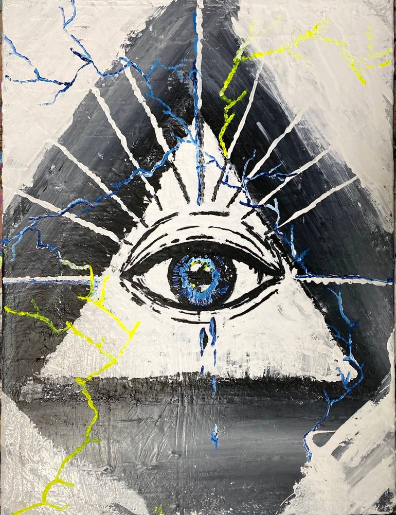All seeing Painting by Nikki Floyd | Saatchi Art