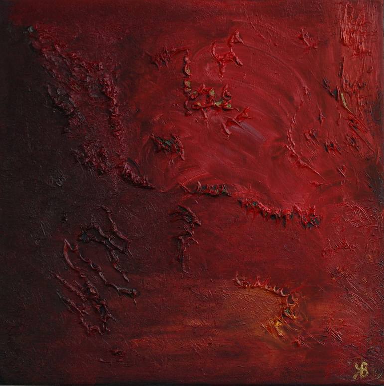 Dark Red Painting by Katharina Belaga | Saatchi Art
