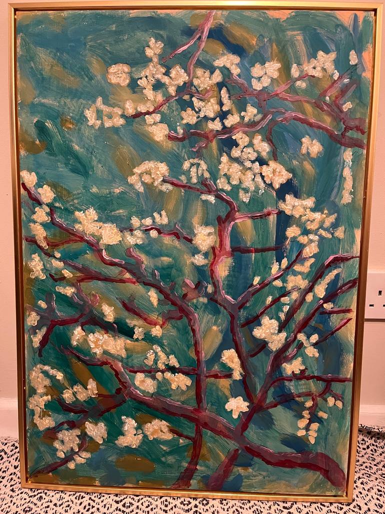 Van Gogh INSPIRED Almond Blossom Painting by SH Y | Saatchi Art