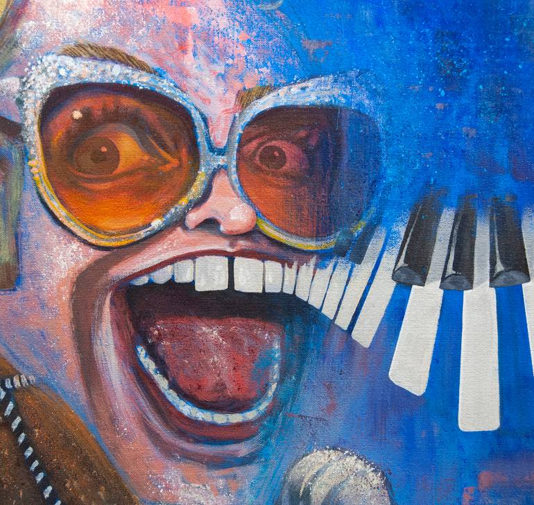 Elton John Painting by Jeff Rodenberg | Saatchi Art
