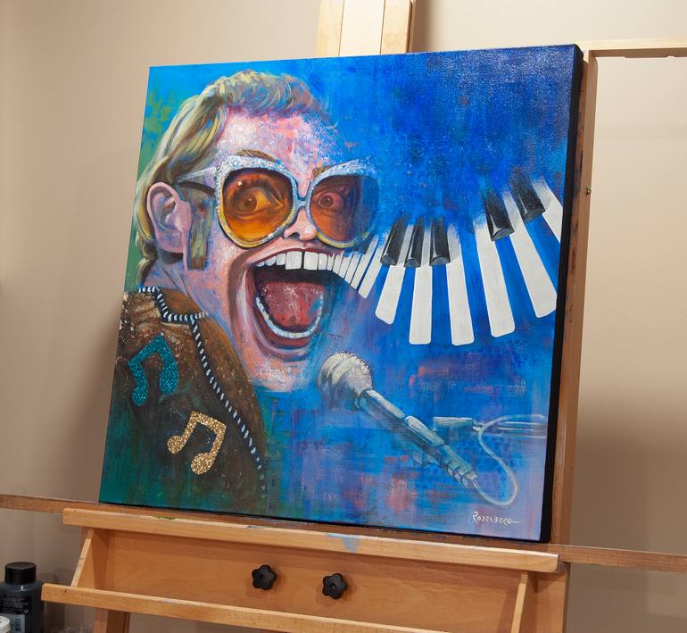 Elton John Painting by Jeff Rodenberg | Saatchi Art