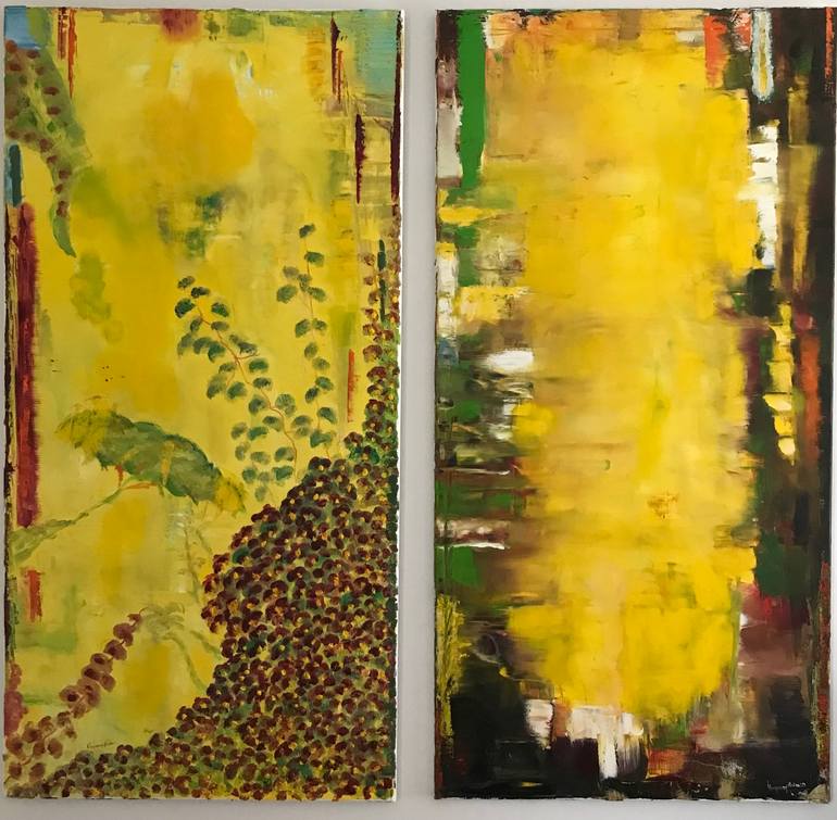 Yellow, Yellow and Red Painting by Viviane H | Saatchi Art