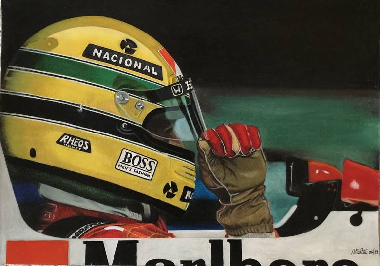 Ayrton Senna...the legend Drawing by Mattia Landini | Saatchi Art