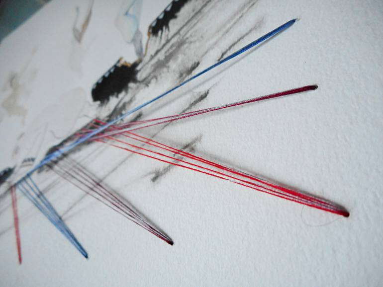 The Red Thread Drawing by Habiba Nathoo | Saatchi Art