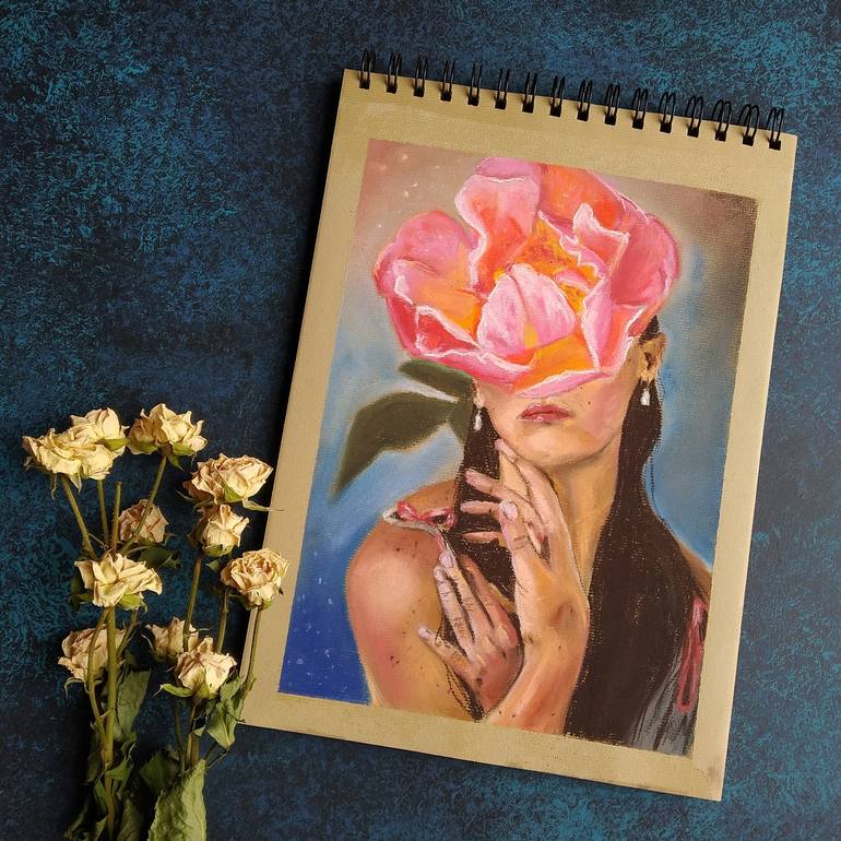 Original pastel painting portrait realism Soft pastel illustration ...