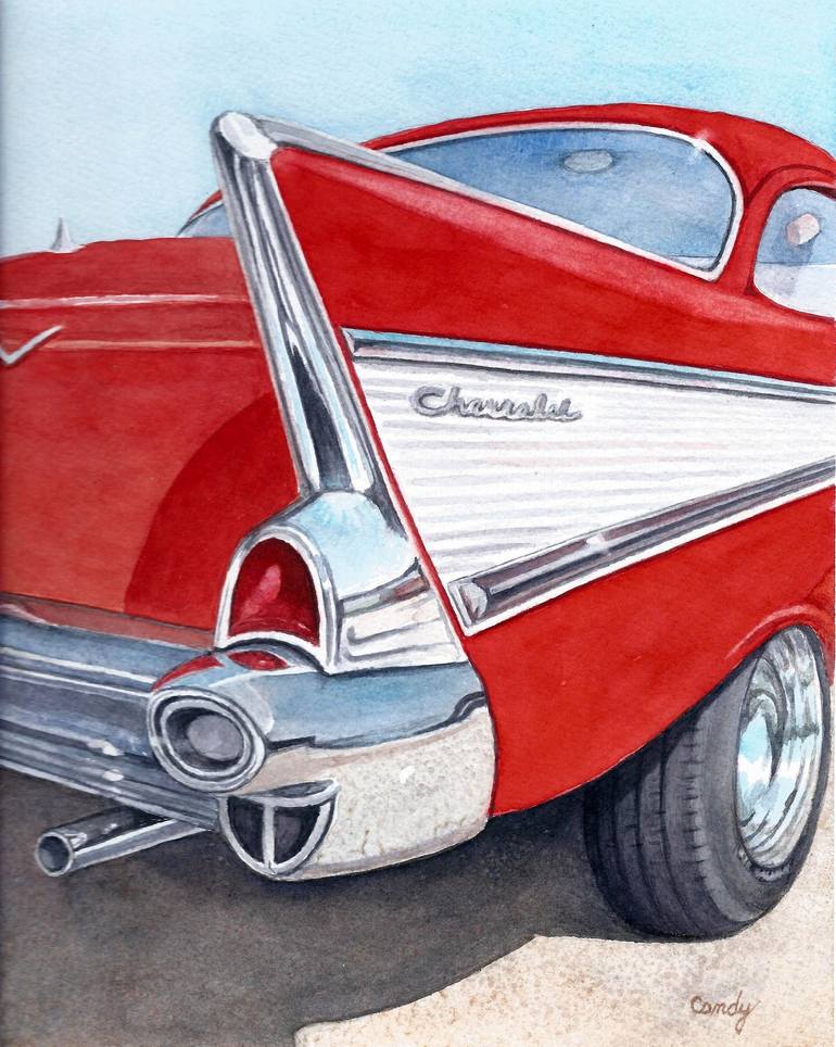 Classic 1957 Chevrolet Painting by Candy Witcher | Saatchi Art