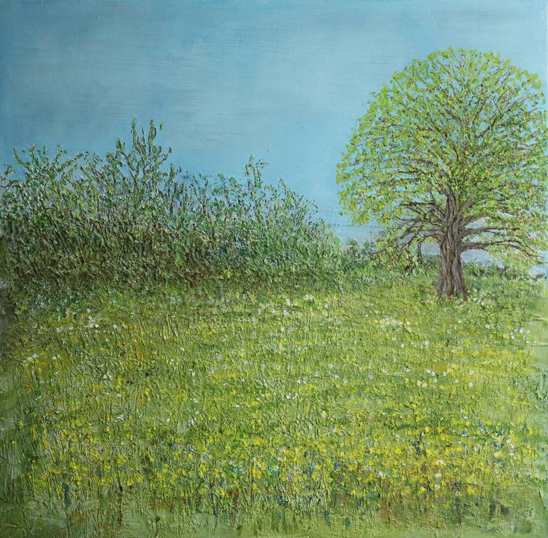 Spring Field Painting by Carolyn Miller | Saatchi Art