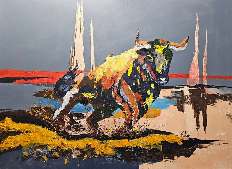 Bull 2024 Painting by Marzena Ewiak | Saatchi Art