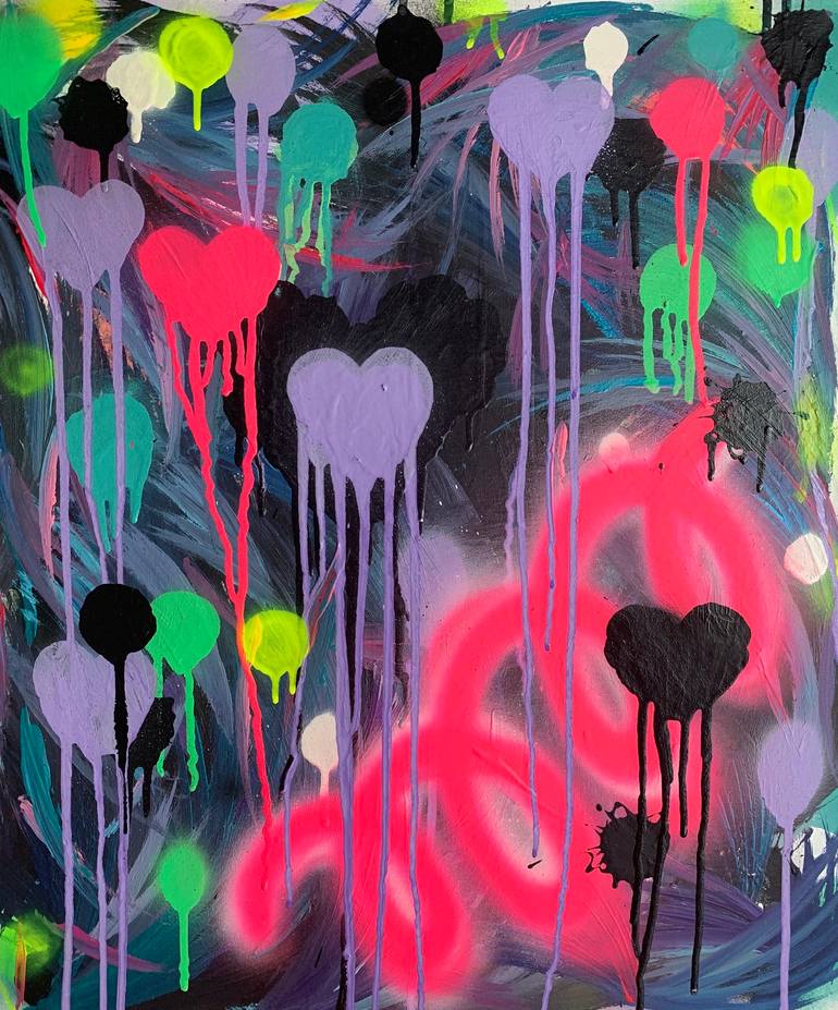 The Dripping HeART Painting by Sheena Lennox | Saatchi Art