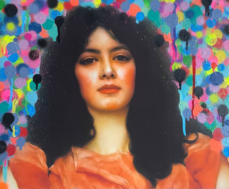 Girl In A Peach Dress - Limited Edition of 5 Mixed Media by Sheena ...