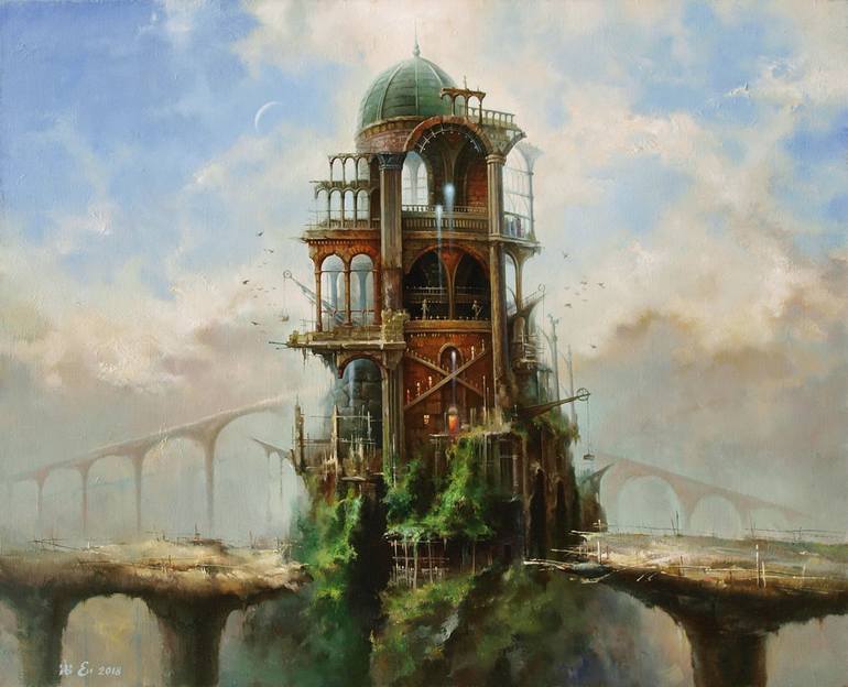 Watch Tower Painting by Igor Egorov | Saatchi Art