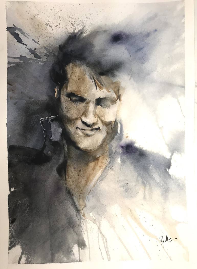Elvis Presley watercolor Painting by christian del solar | Saatchi Art