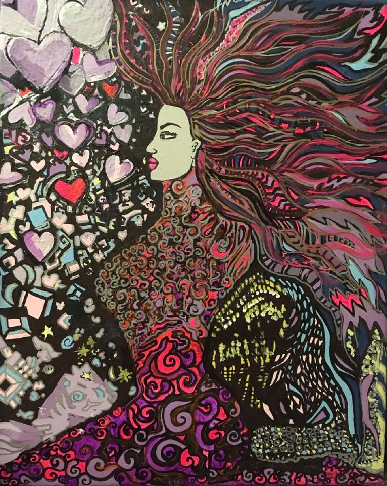 Spiritual goddess of everything Painting by Evjenia Psarris | Saatchi Art