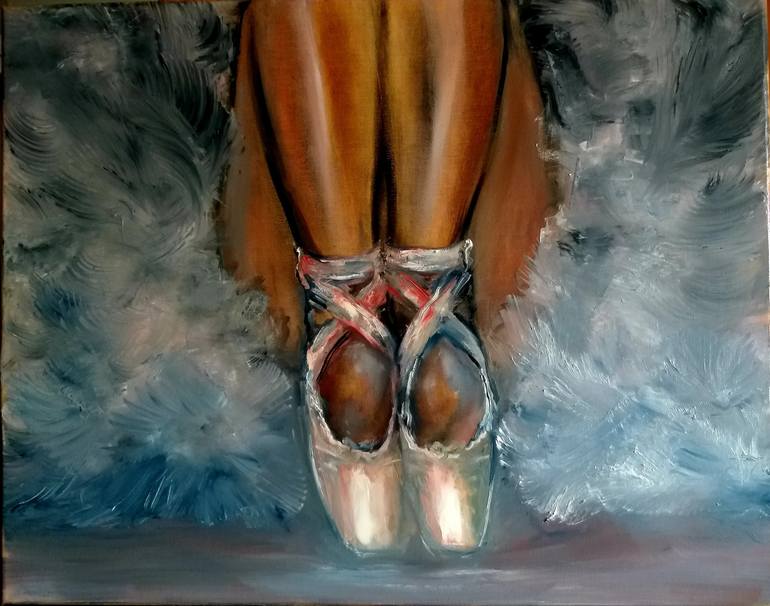 Pointe shoes. Painting by Helga Linn | Saatchi Art