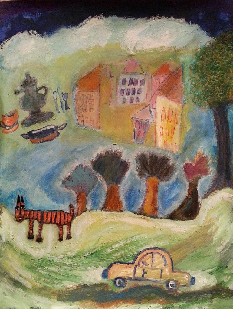 The Traveling in the Land of Fairy Tales Painting by Debbie Schramer ...