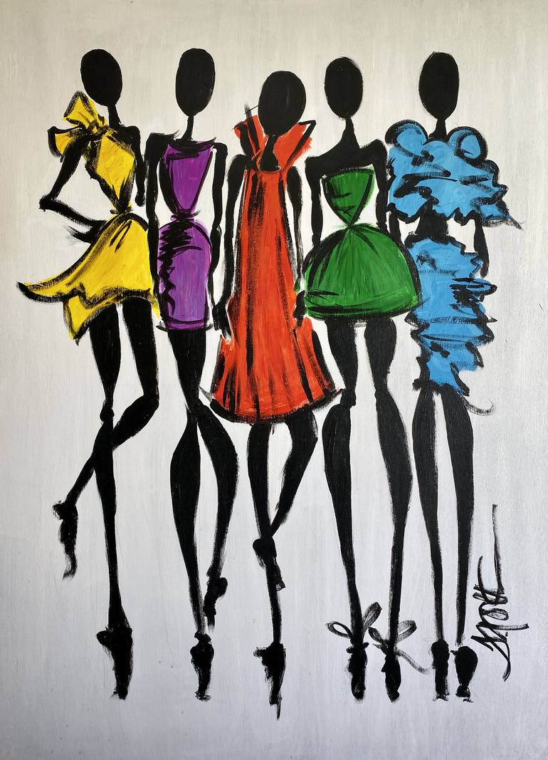 Girls Girls Girls Painting by Treyana Fortune | Saatchi Art