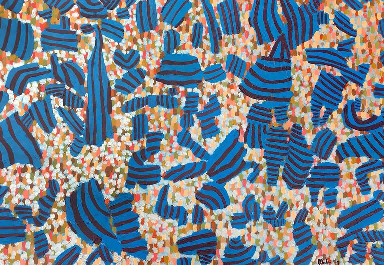 Claret and Blue Painting by Barry Laden | Saatchi Art