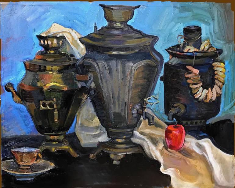 samovars Painting by Anastasia Babynina | Saatchi Art